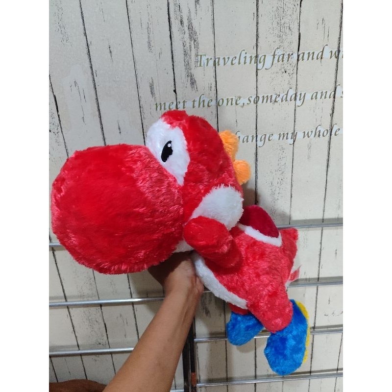 Jual boneka yoshi red super mario bros original uk super jumbo taito ...