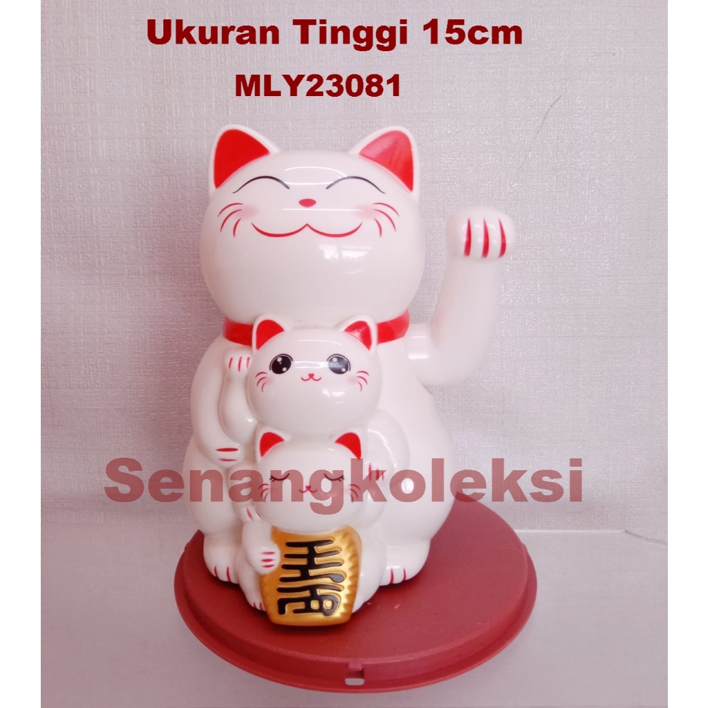 Jual LUCKY CAT KUCING HOKI KEBERUTUNGAN LUCKY CAT IBU ANAK Maneki Neko ...