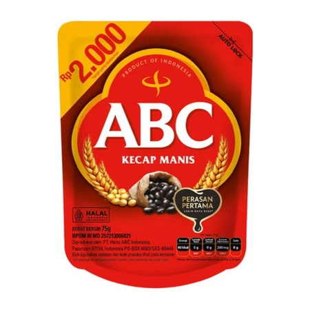 Jual Kecap Abc 75g Kecap Manis Pouch / KECAP MANIS ABC/KECAP ABC REFIIL 75g | Shopee Indonesia