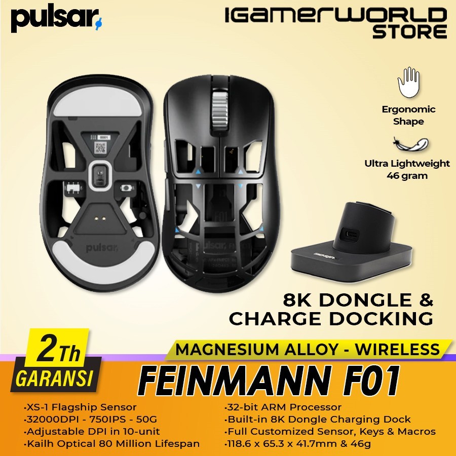 Jual Pulsar Feinmann Ergonomic 8K Wireless Gaming Mouse | Shopee Indonesia