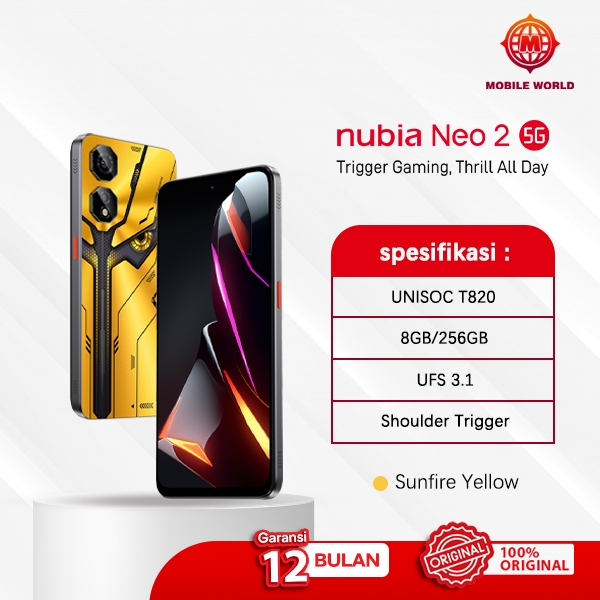Jual New Nubia Neo 2 5G Shoulder Air Trigger UFS 3.1 8+12/256GB Sunfire Yellow Garansi Resmi ...
