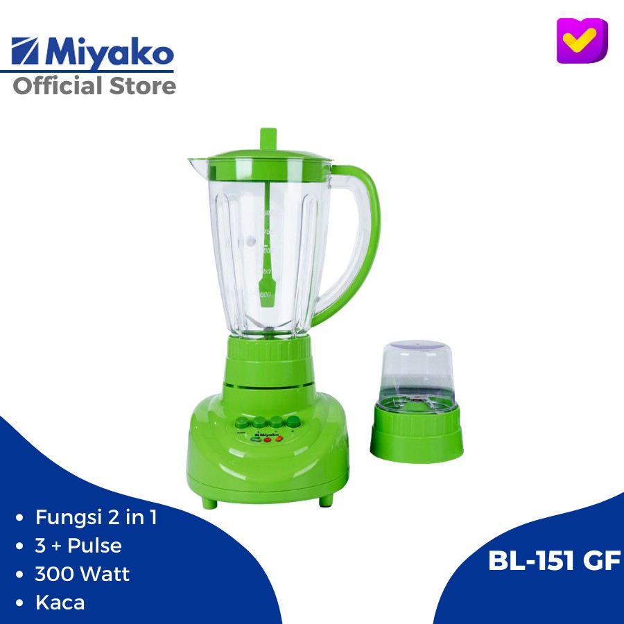 Jual Miyako Blender Kaca Dry Mill BL-151 GF Hijau | Shopee Indonesia