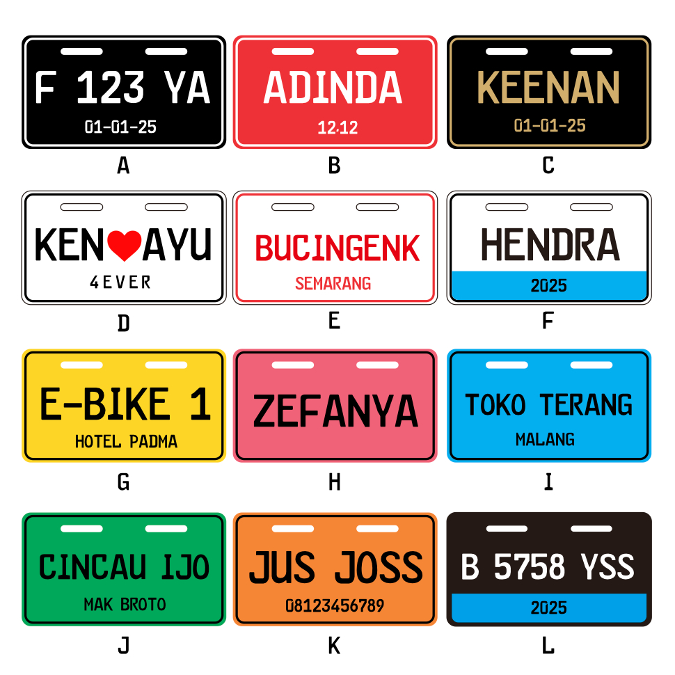Jual PLAT SEPEDA LISTRIK CUSTOM NAMA ATAU TULISAN Akrilik | Shopee ...