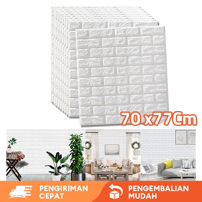 Jual Wallpaper Dinding 3D 2093 - Wallpaper Stiker Dekorasi Dinding Foam Batu Bata Calssic Brick ...