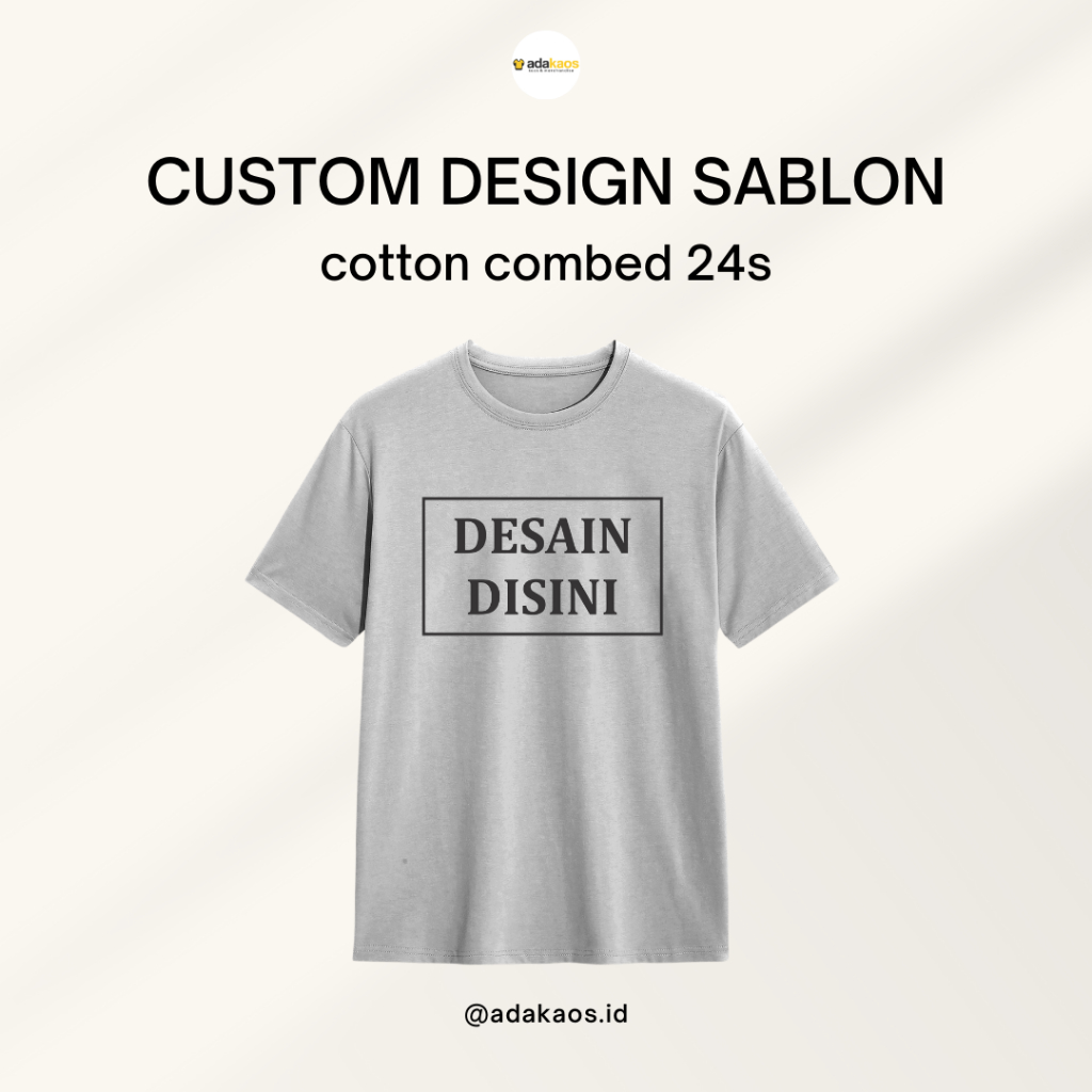 Jual Adakaos - Kaos Desain Custom Bebas Pakai Desain Sendiri || Unisex Cotton Combed 24s Lengan ...
