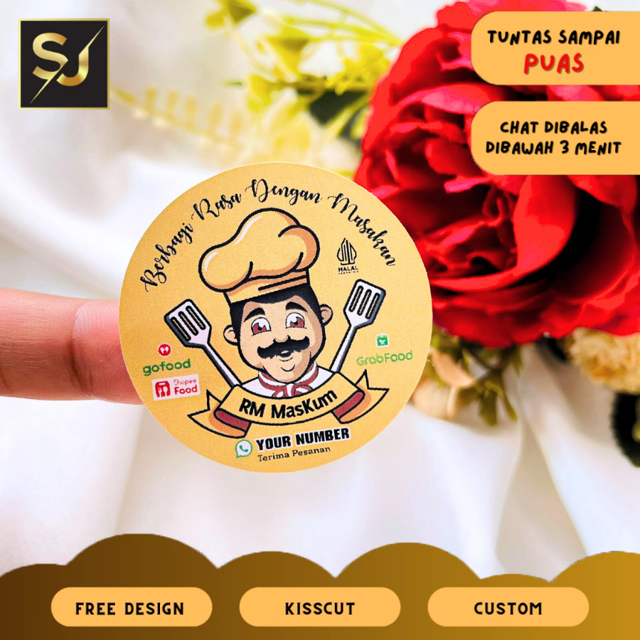 Jual 5-8 Sticker Label Rumah Makan Stiker Warung Nasi Free Desain ...