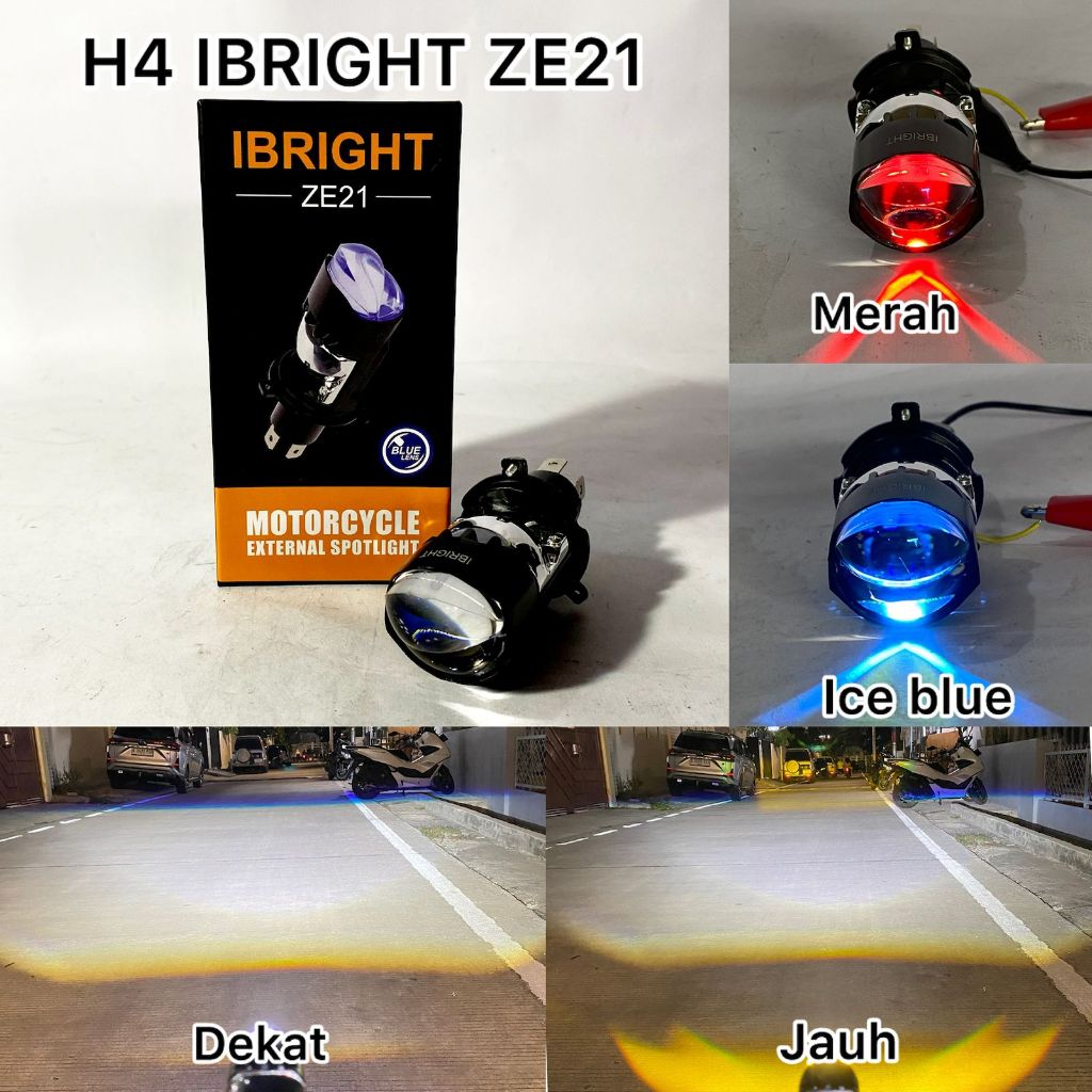 Jual IBRIGHT Lampu Utama H4 ZE21 Original Dengan devil eye | Shopee Indonesia