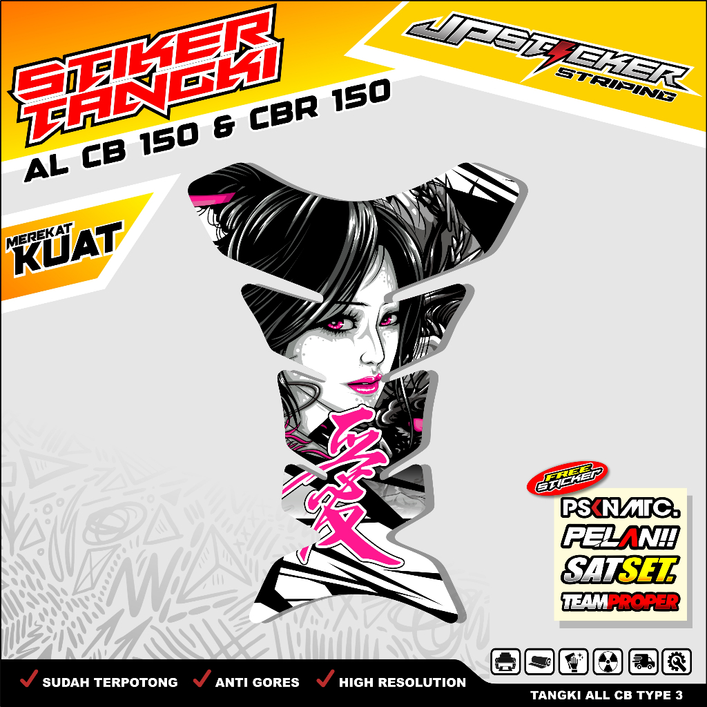 Jual Stiker Tangki Tankpad Motor Universal Untuk Tangki Motor CB ...