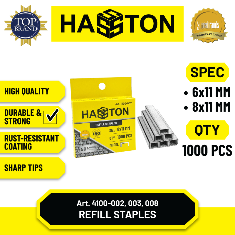Jual Hasston Isi Staples / Staple Gun Refill (4100) | Shopee Indonesia