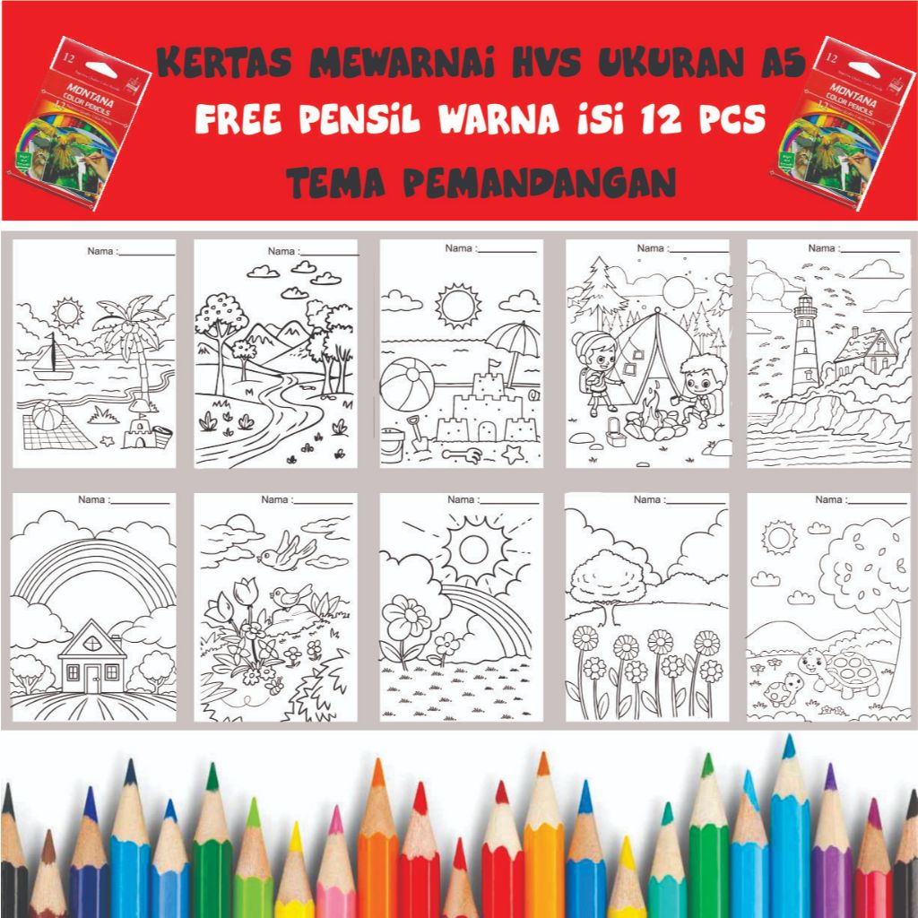 Jual Gambar Mewarnai kertas hvs ukuran A5 / sketsa / edukasi anak ...