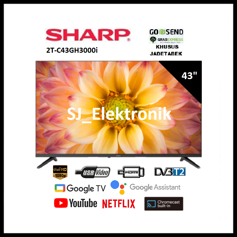 Jual Sharp 2T-C43GH3000i / 43GH3000i Full HD Google TV | LED TV 43 Inch 43GH3000 | Shopee Indonesia