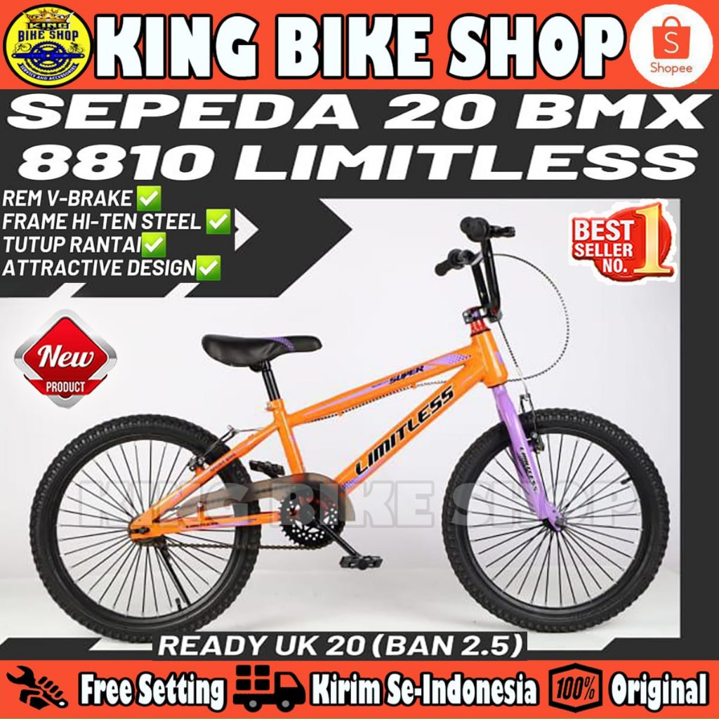 Jual Sepeda Anak Laki BMX LIMITLES 8810 Ukuran 20 Inch Ban 2.50 Usia 8 ...
