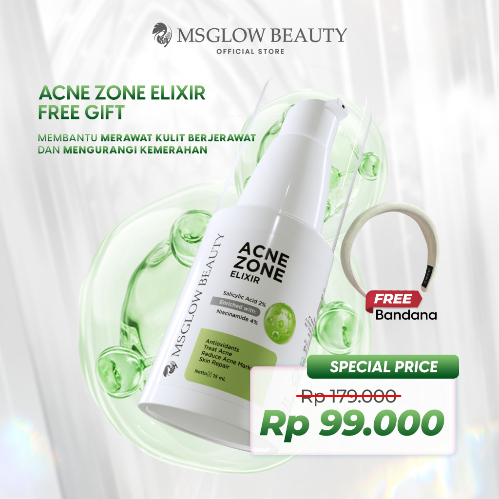 Jual MS GLOW - ACNE ZONE ELIXIR FREE GIFT | Shopee Indonesia
