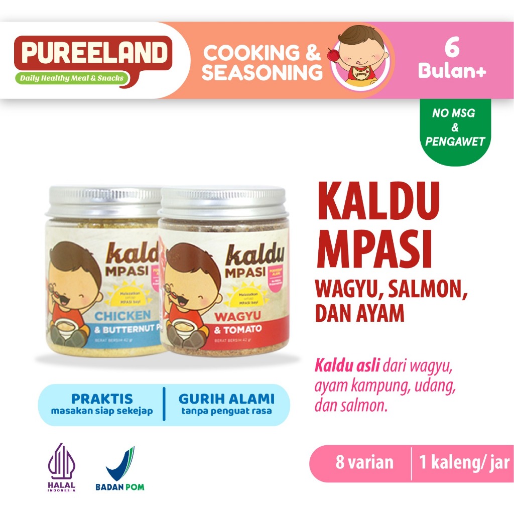Jual Pureeland Kaldu MPASI Wagyu, Salmon, Ayam / Penyedap Alami MPASI ...