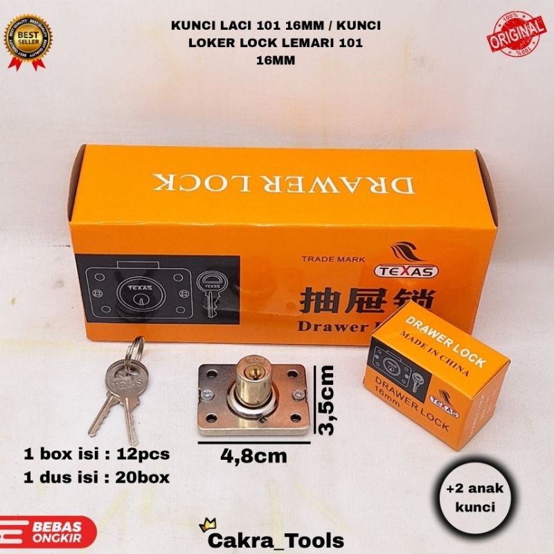 Jual KUNCI LACI KECIL 101 16MM / KUNCI LOCKER LOCK DRAWER LOCK 16MM ...