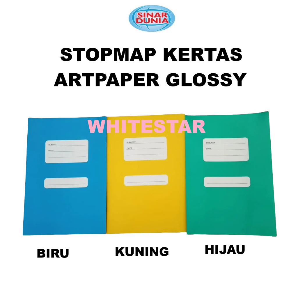 Jual stopmap / map kertas artpaper glossy sinar dunia Uk. F4 / folio ...