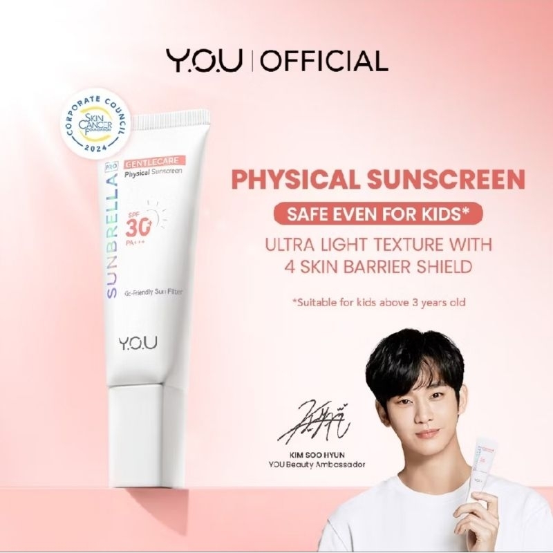 Jual Y.O.U Sunbrella Gentlecare Physical sunscreen spf 30+PA+++(kid ...