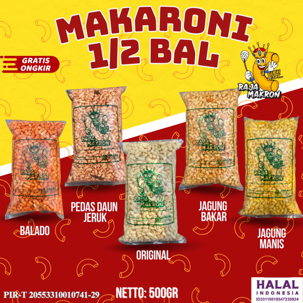 Jual 1/2 BAL MAKARONI KRESS BANTAT KEMASAN 500Gr - 5 VARIAN RASA Food ...