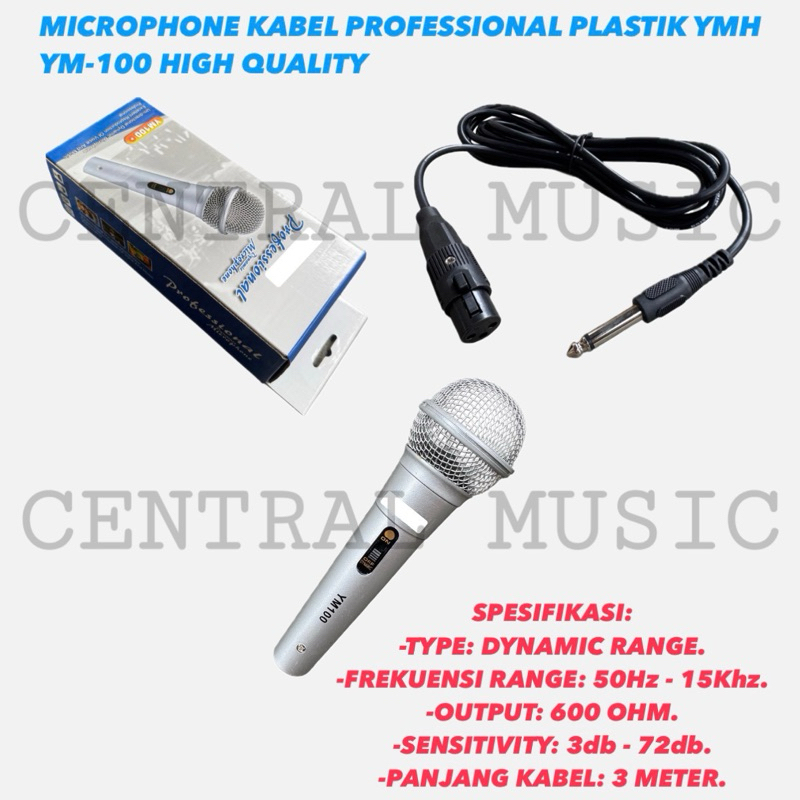 Jual MICROPHONE KABEL PROFESSIONAL PLASTIK YM-100 HIGH QUALITY | Shopee Indonesia