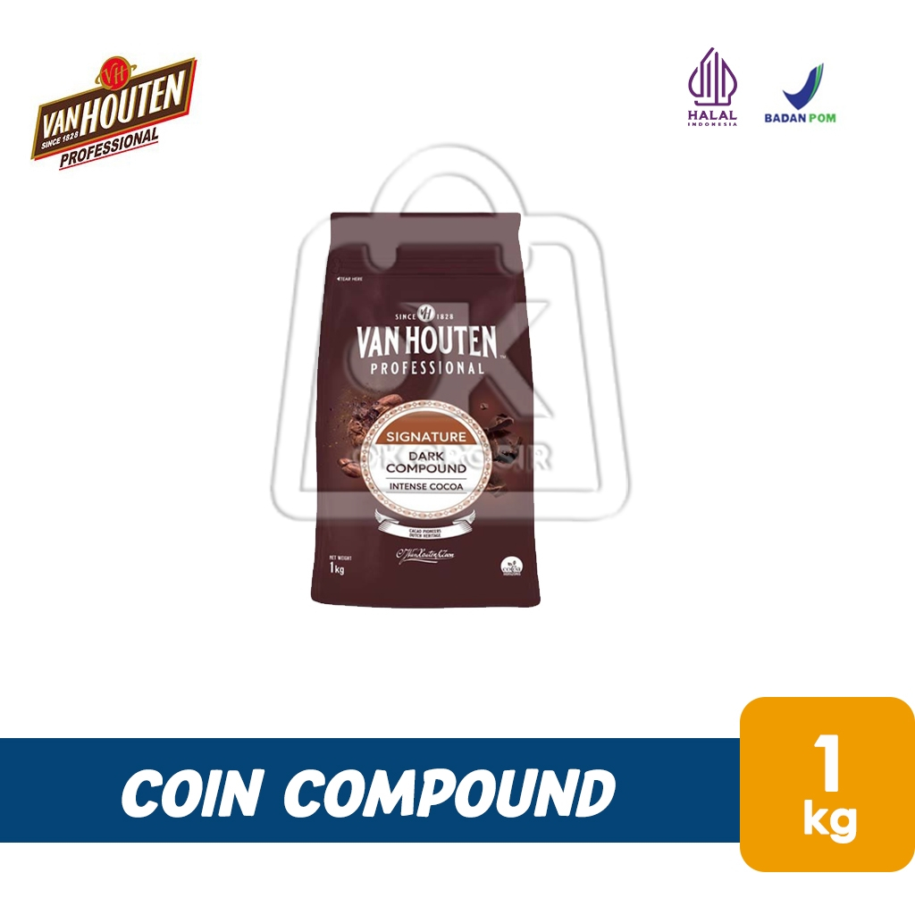 Jual Van Houten Intense Dark Compound Coin / Coklat Bentuk Kancing (1 kg) | Shopee Indonesia