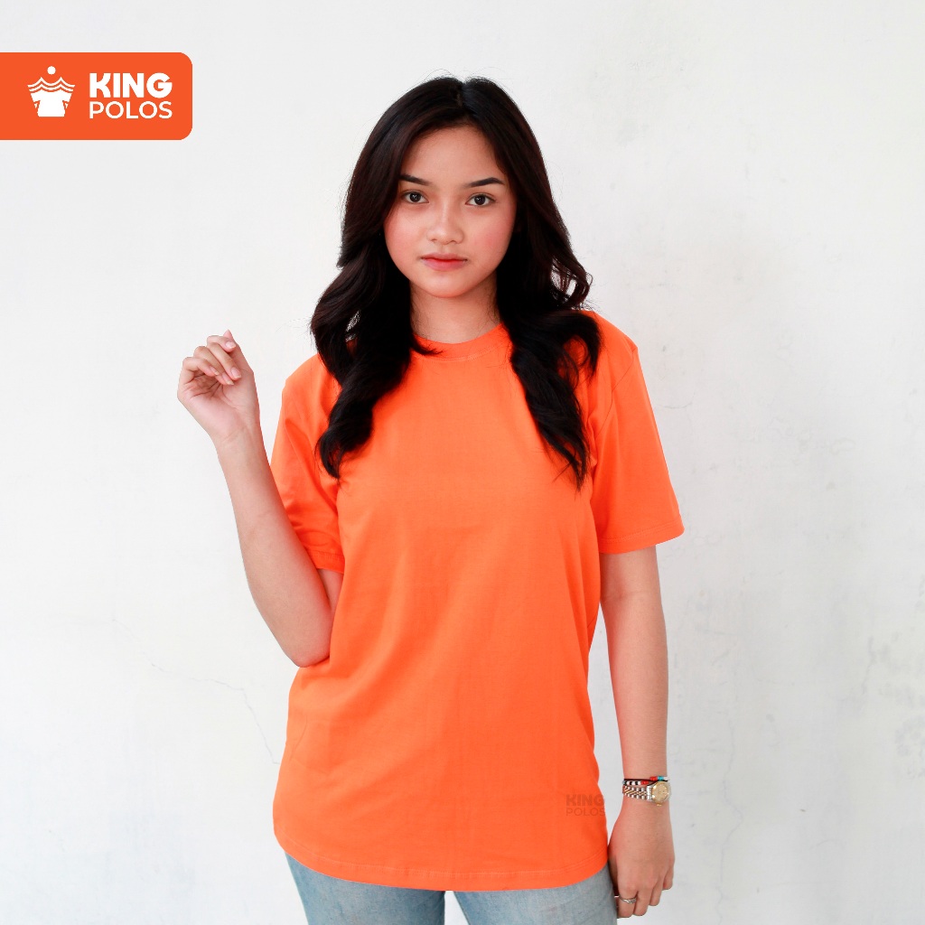 Jual KAOS POLOS ORANGE OREN COTTON COMBED 30S PREMIUM - LENGAN PENDEK UNISEX | Shopee Indonesia