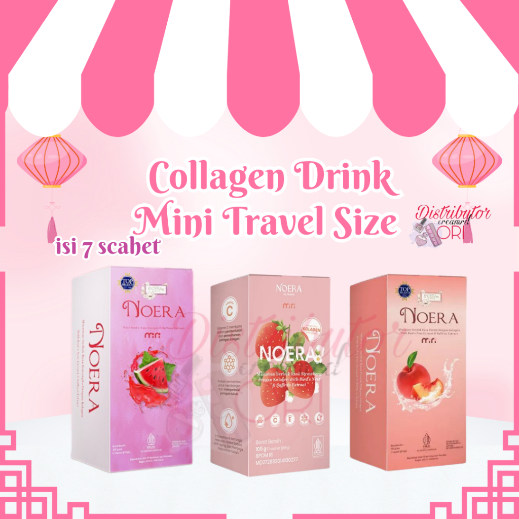 Jual NOERA COLLAGEN DRINK MINI TRAVEL SIZE - ISI 7 SACHET STRAWBERRY ...