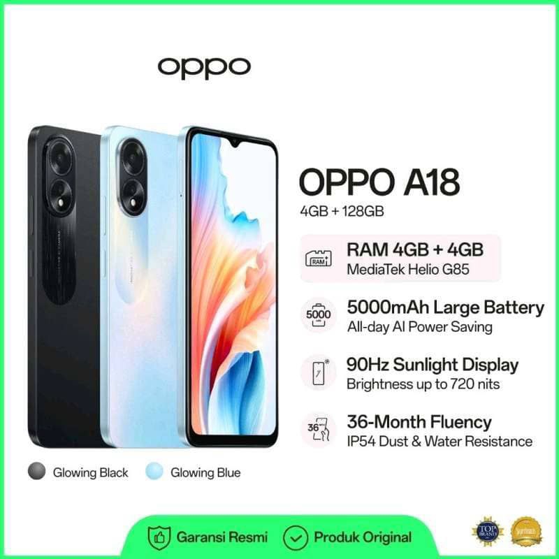 Jual Oppo A18 ram 4/128GB BARU GARANSI RESMI | Shopee Indonesia
