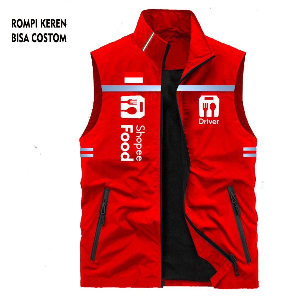 Jual Shopee Driver Rompi Keren Bisa Custom Food Putih - jakey Rompi ...