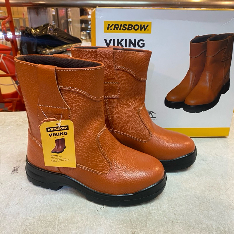 Jual Sepatu Safety Krisbow Viking Cokelat Original 100% - Safety Shoes ...