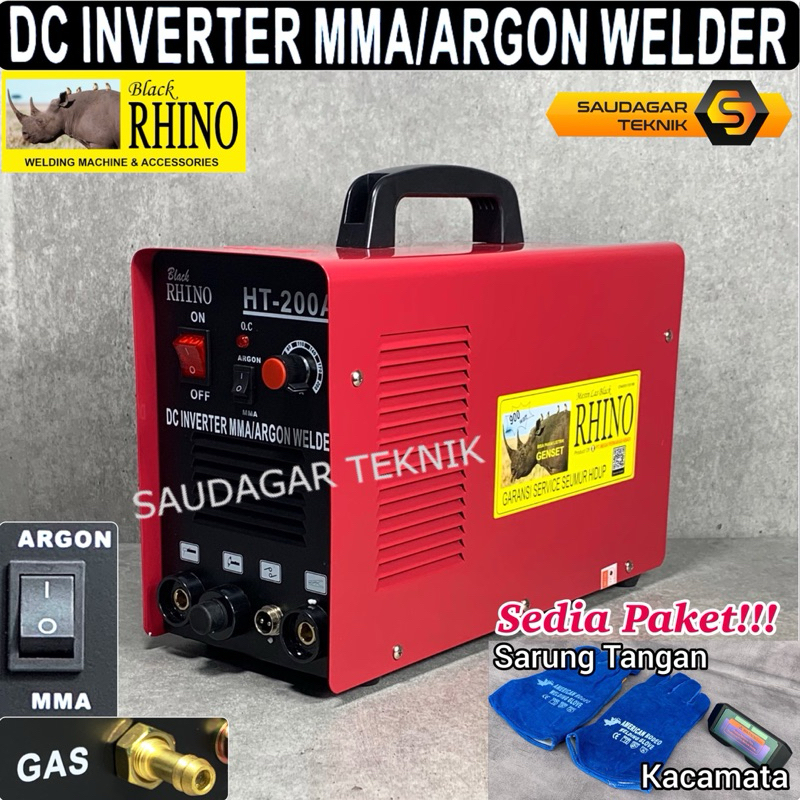 Jual RHINO HT 200 Mesin Las TIG Argon MMA 200A Trafo Inverter Mesin Las ...
