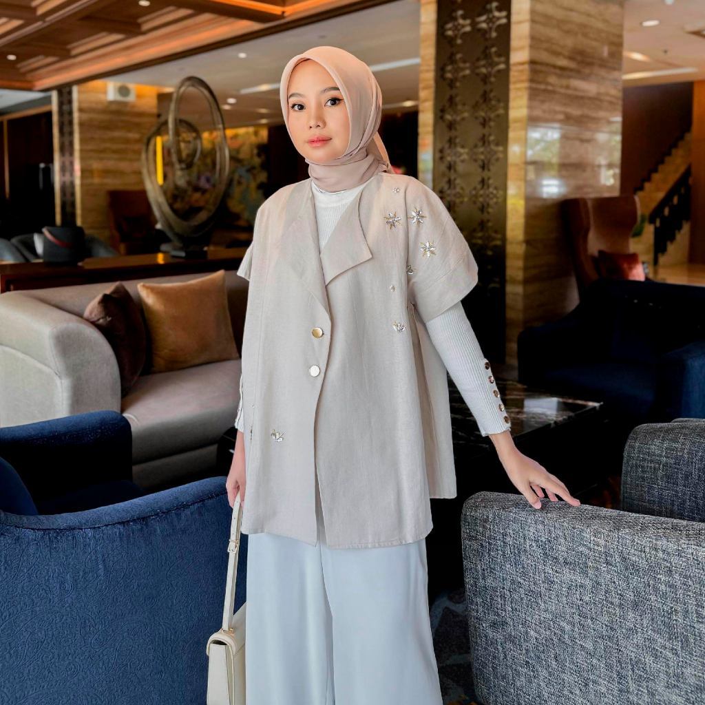 Jual NATALIE OUTER - Outerwear - Cardigan - Vest - Linen - Payet ...