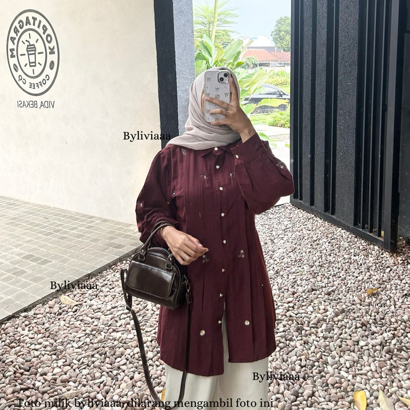 Jual Irene Tunik Embroidery Linen | outfit kondangan | Shopee Indonesia
