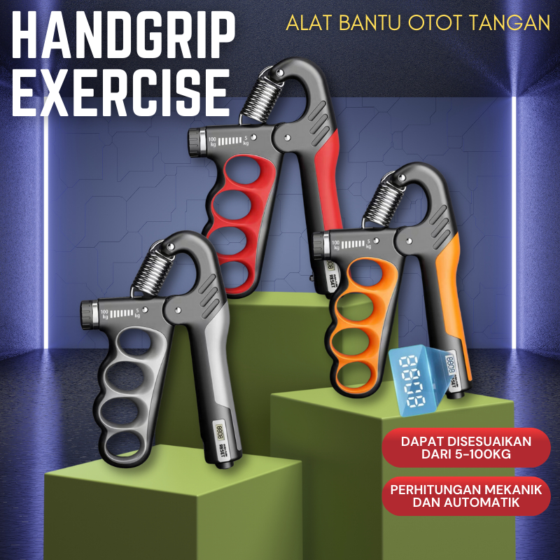 Jual [ ADJUSTABLE ] Handgrip Hand Grip Adjustable 5-100KG Hitung ...