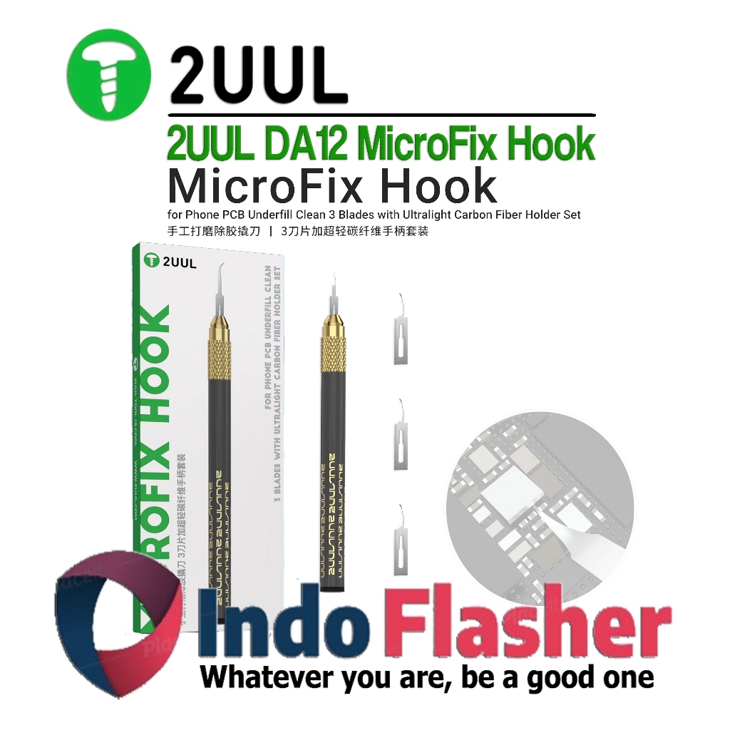Jual 2UUL DA12 Pisau IC MicroFix Hook for Phone PCB Underfill Clean 3 Blades with Ultralight ...