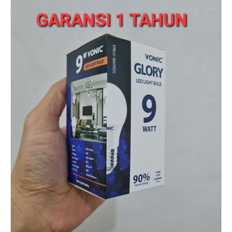Jual LAMPU LED BULB 9 WATT BERGARANSI HEMAT ENERGI 90% GLORY VONIC BOHLAM TERANG BANGET | Shopee ...