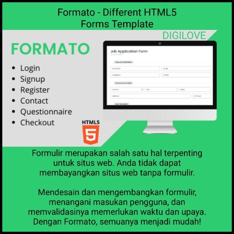 Jual Formato - Different HTML5 Forms Template | Shopee Indonesia