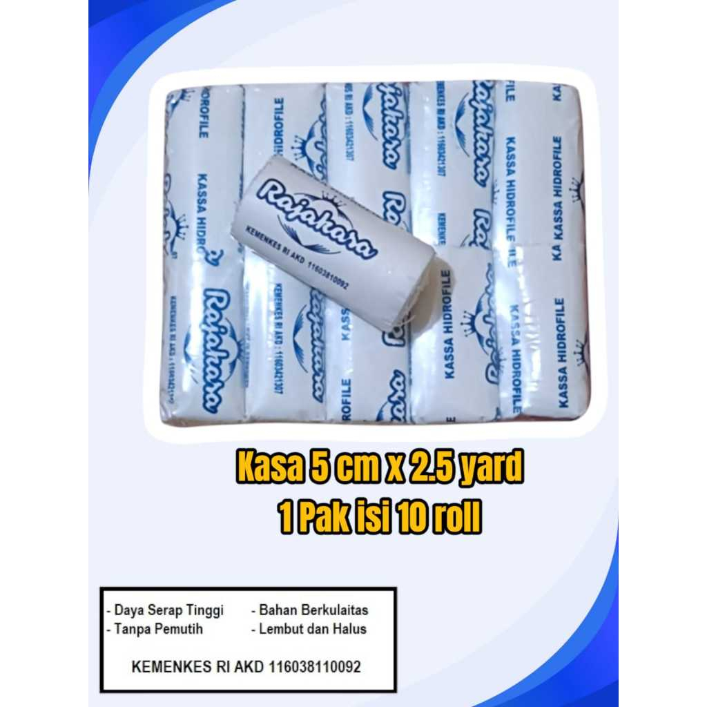 Jual Kasa Hidrofile 5cm x 2.5 yard kasa perban gulung 5 cm isi 1 pak ...