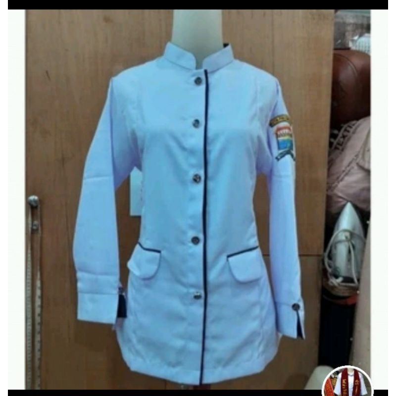 Jual BAJU DINAS PUTIH LIS HITAM KANCING GARUDA | Shopee Indonesia