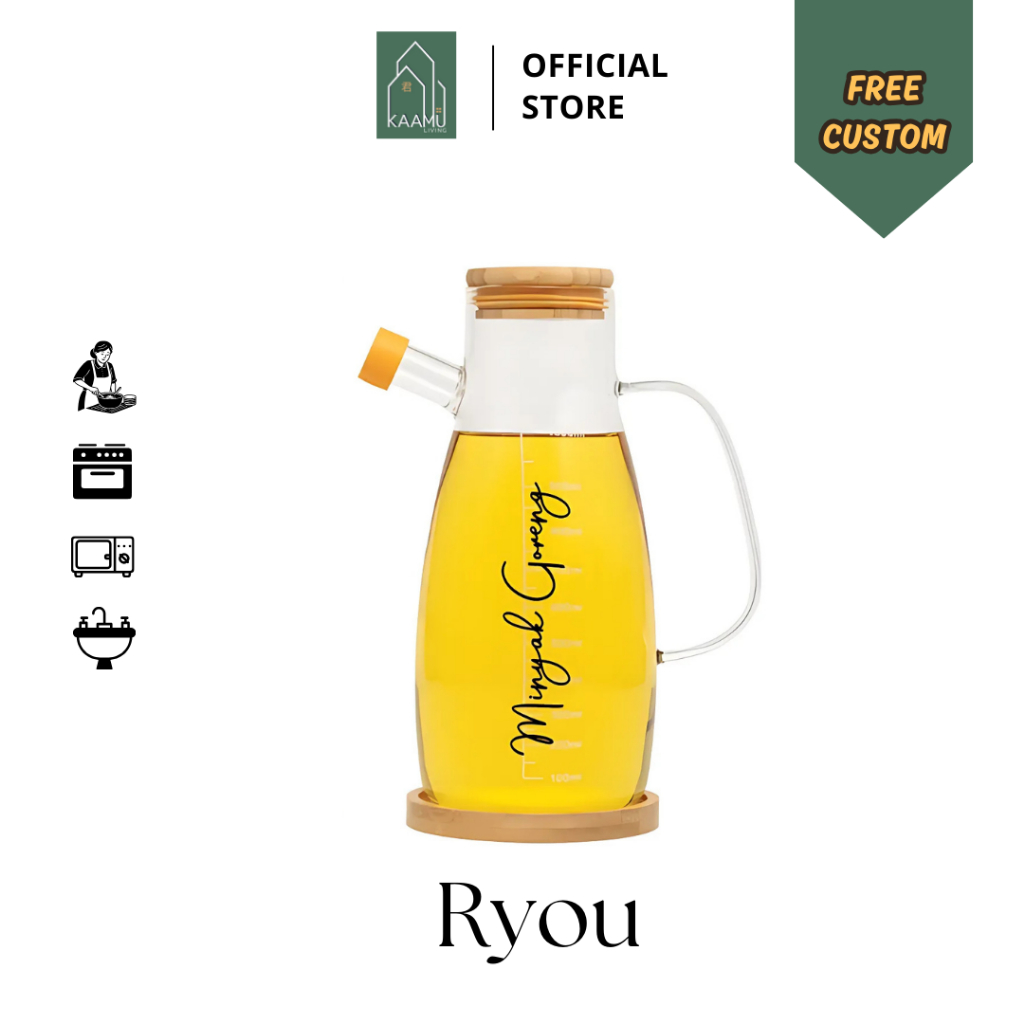Jual KAAMU LIVING - Ryou Botol Minyak Kaca 1L / Tempat Minyak Goreng ...