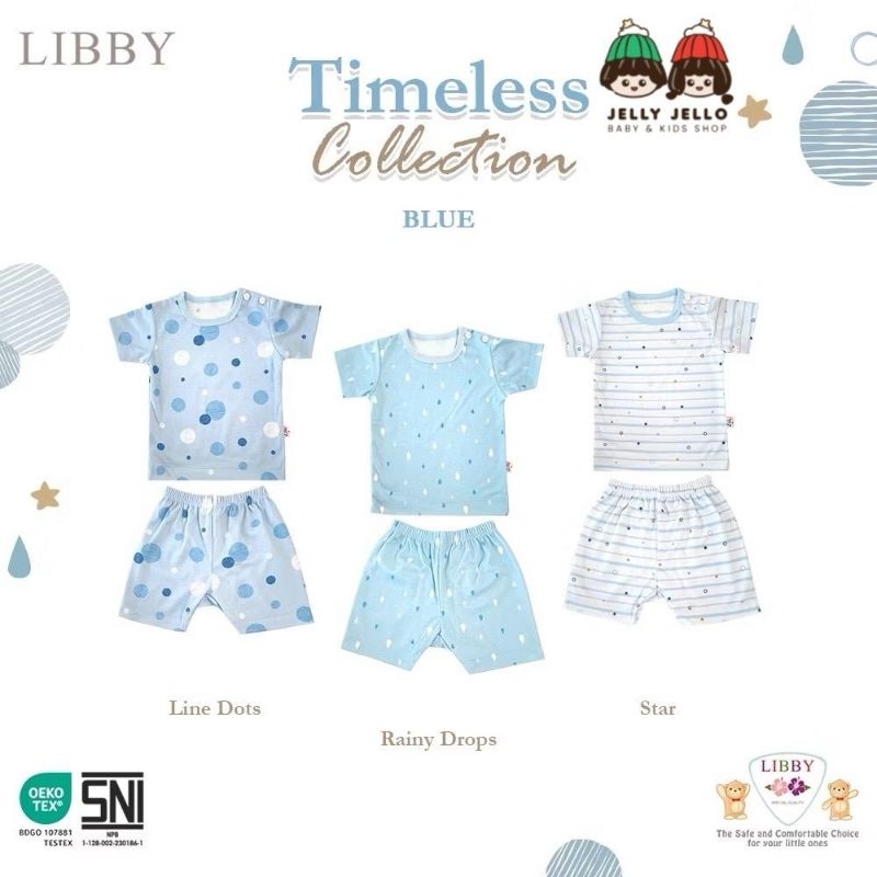 Jual LIBBY Setelan Piyama Oblong Pendek Motif Timeless Collection (Blue ...