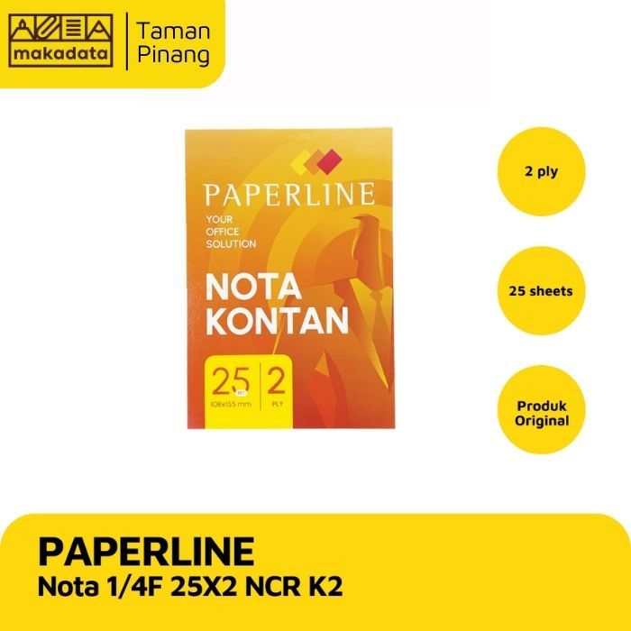 Jual PAPERLINE NOTA 1/4 FOLIO / NOTA KONTAN KECIL 2 PLY PAPERLINE 25 ...