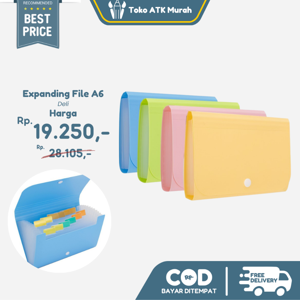 Jual Expanding File Deli A6-13P | Shopee Indonesia