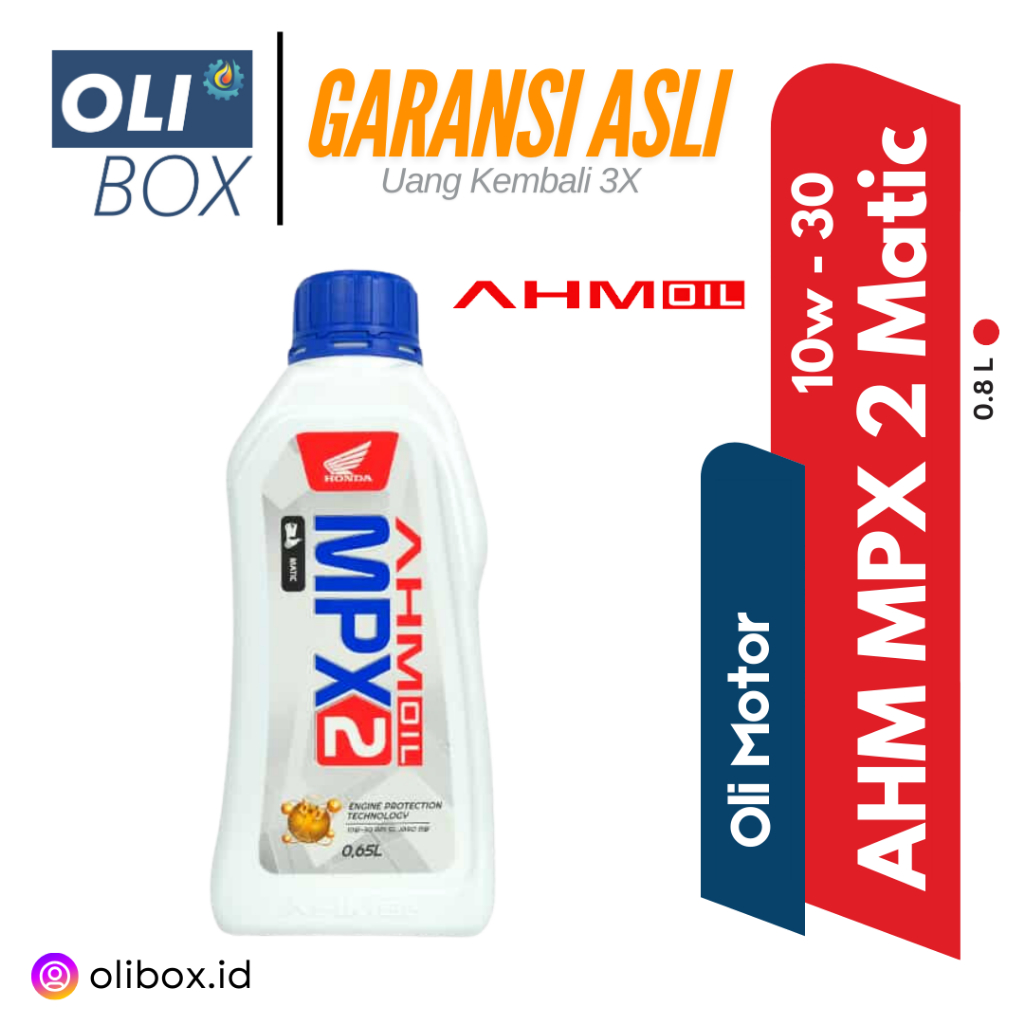 Jual AHM Oil MPX 2 10W-30 Matic 0.8L, Oli Mesin Motor Honda AHM Oli MPX ...
