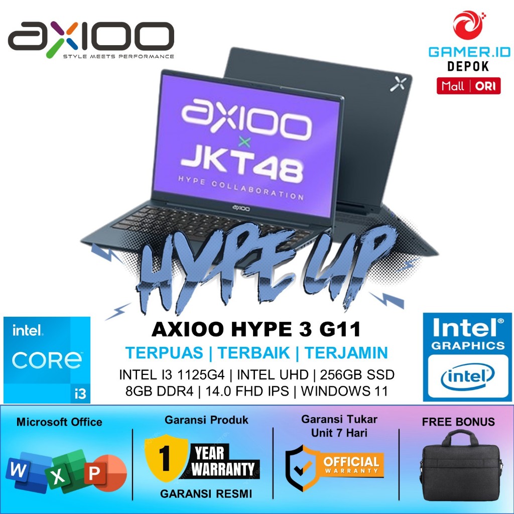 Jual AXIOO HYPE 3 G11 CORE I3 1125G4 RAM 8GB SSD 256GB WINDOWS 11 FHD ...