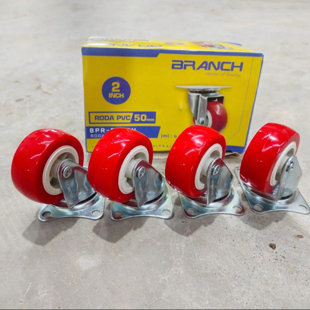 Jual SET 4 Roda pvc Branch Roda Etalase Roda Troli 2 Inch 50mm Roda ...