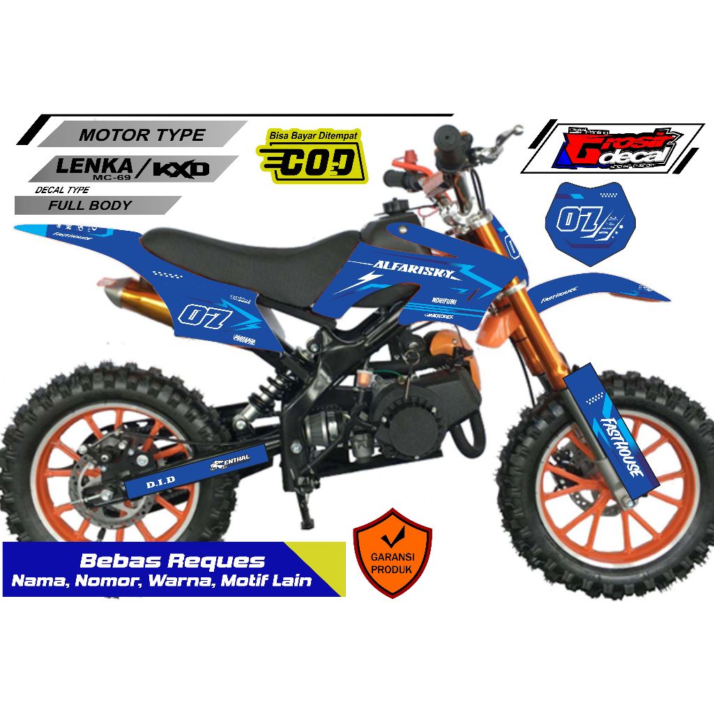 Jual Stiker Striping Trail Mini KXD / LENKA 50cc Full Body Striping ...
