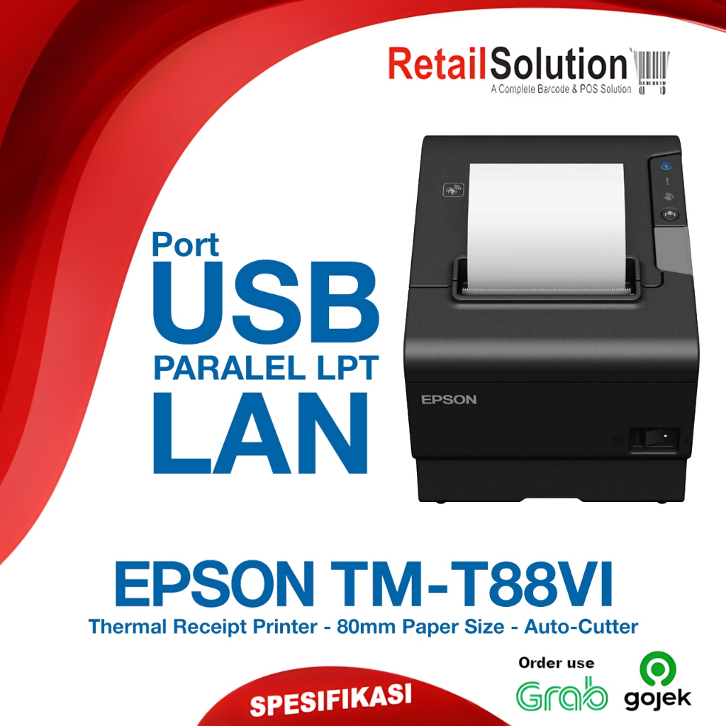 Jual Printer Kasir Thermal USB LAN Paralel - Epson TM-T88Vi TMT88Vi TM-T88 Vi | Shopee Indonesia