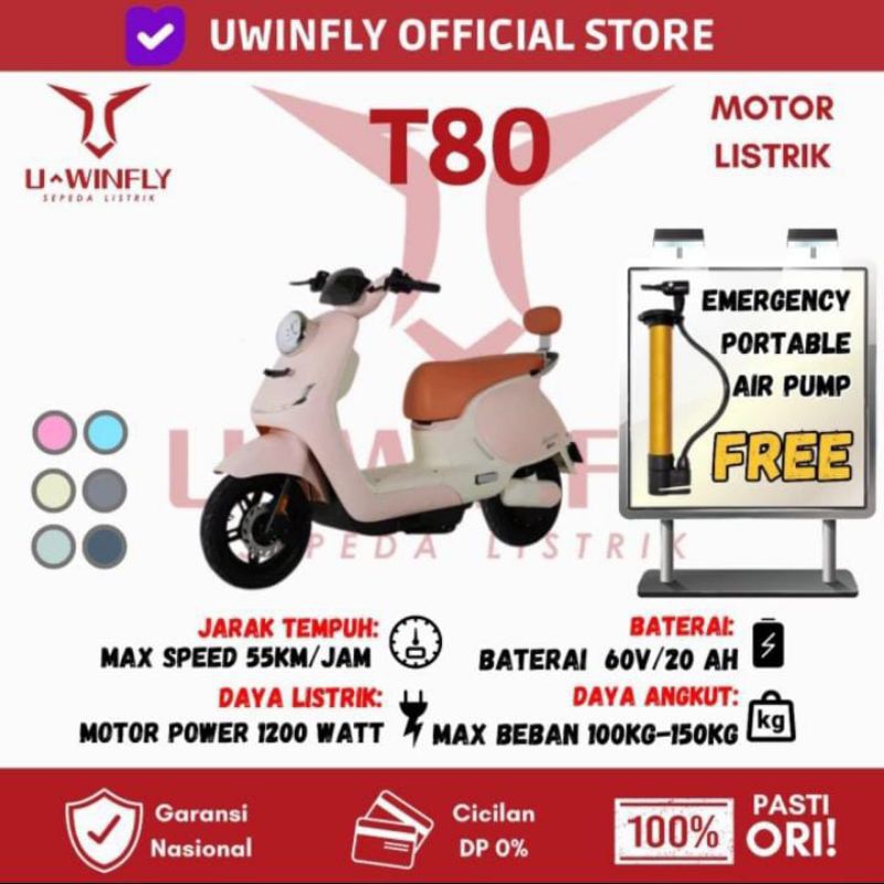 Jual Sepeda motor listrik Uwinfly T80 Garansi Resmi | Shopee Indonesia