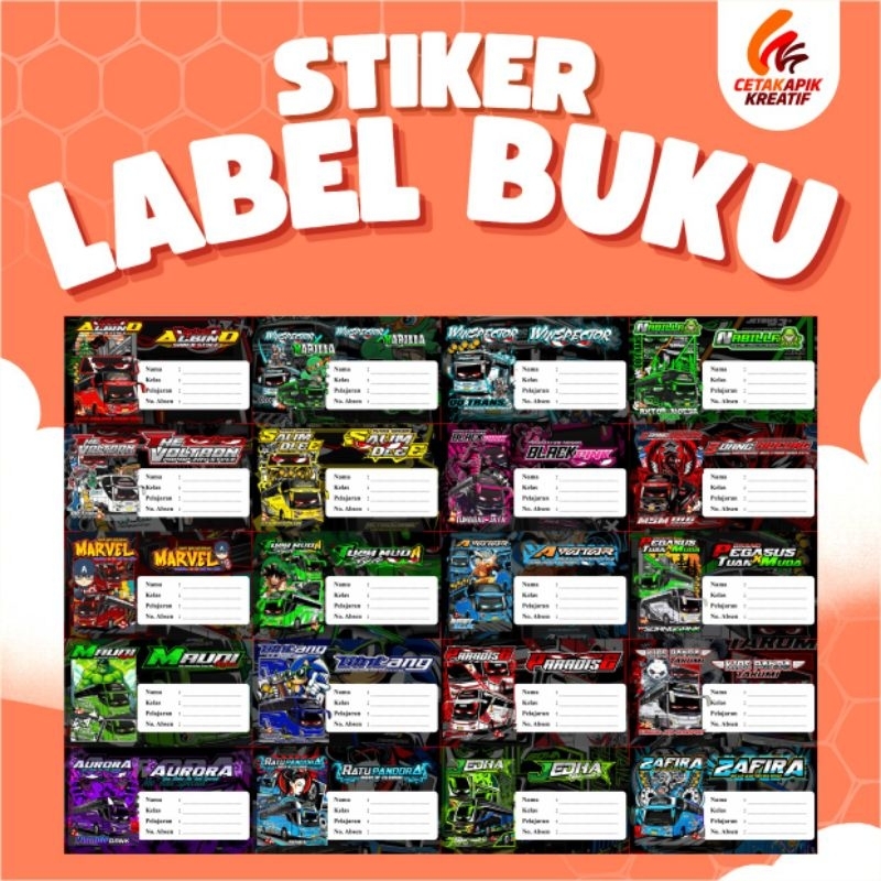 Jual (isi 44pcs)STIKER LABEL BUKU PELAJARAN SEKOLAH / STIKER MAPEL ...
