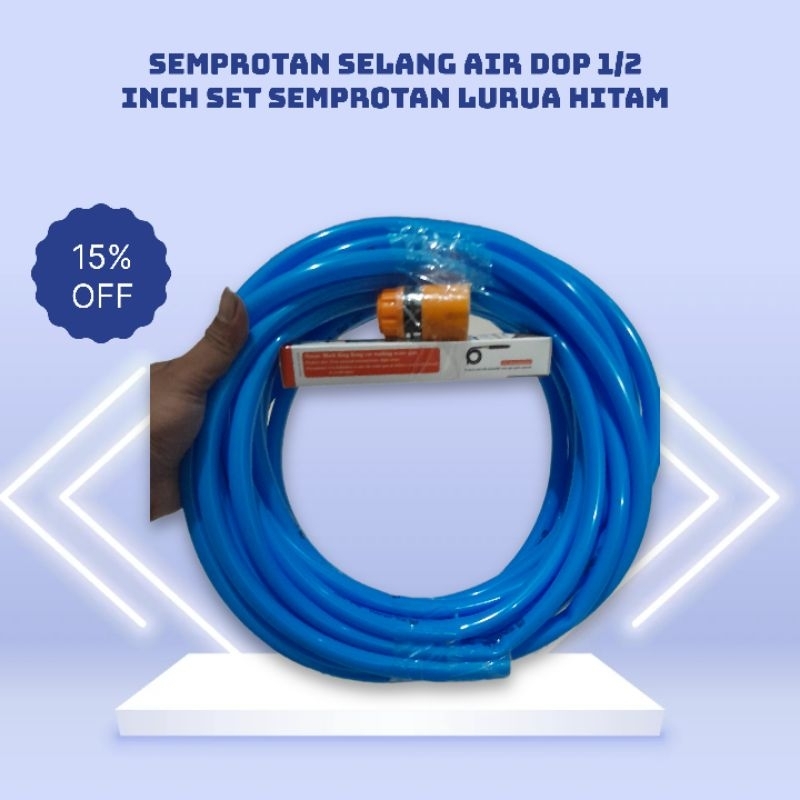 Jual Selang Air 1/2 Inch Set Semprotan Lurus Hitam Free Klem 2 Pcs ...